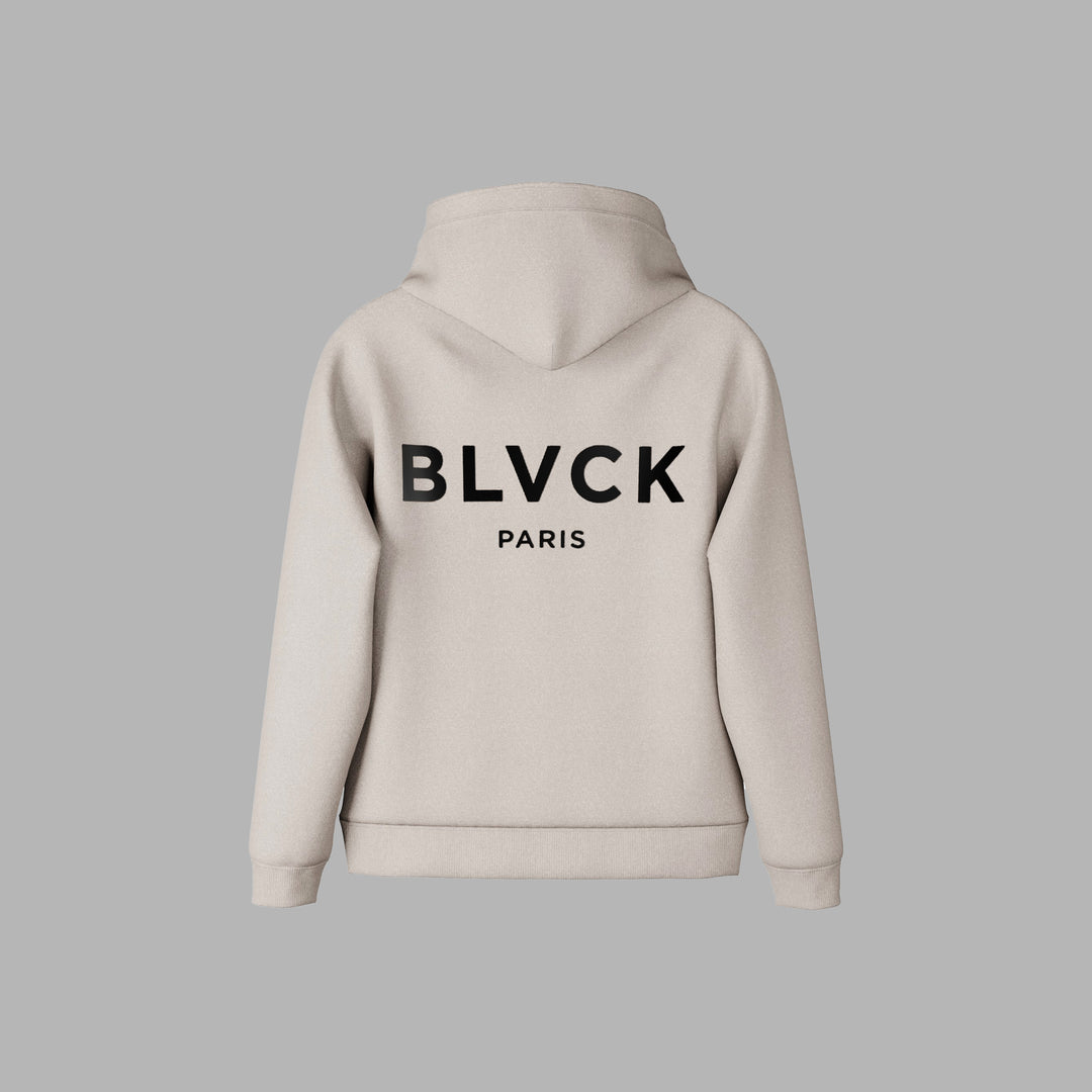 Blvck Paris | Oversized Fleece Cotton Hoodie in Beige